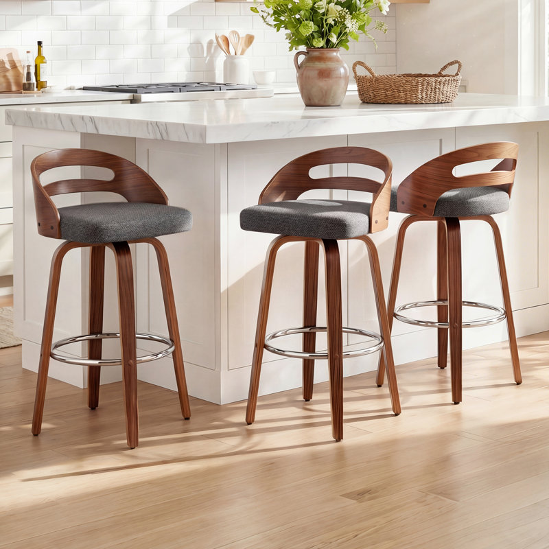 Corrigan Studio Modern Upholstered Swivel Counter & Bar Stools ...