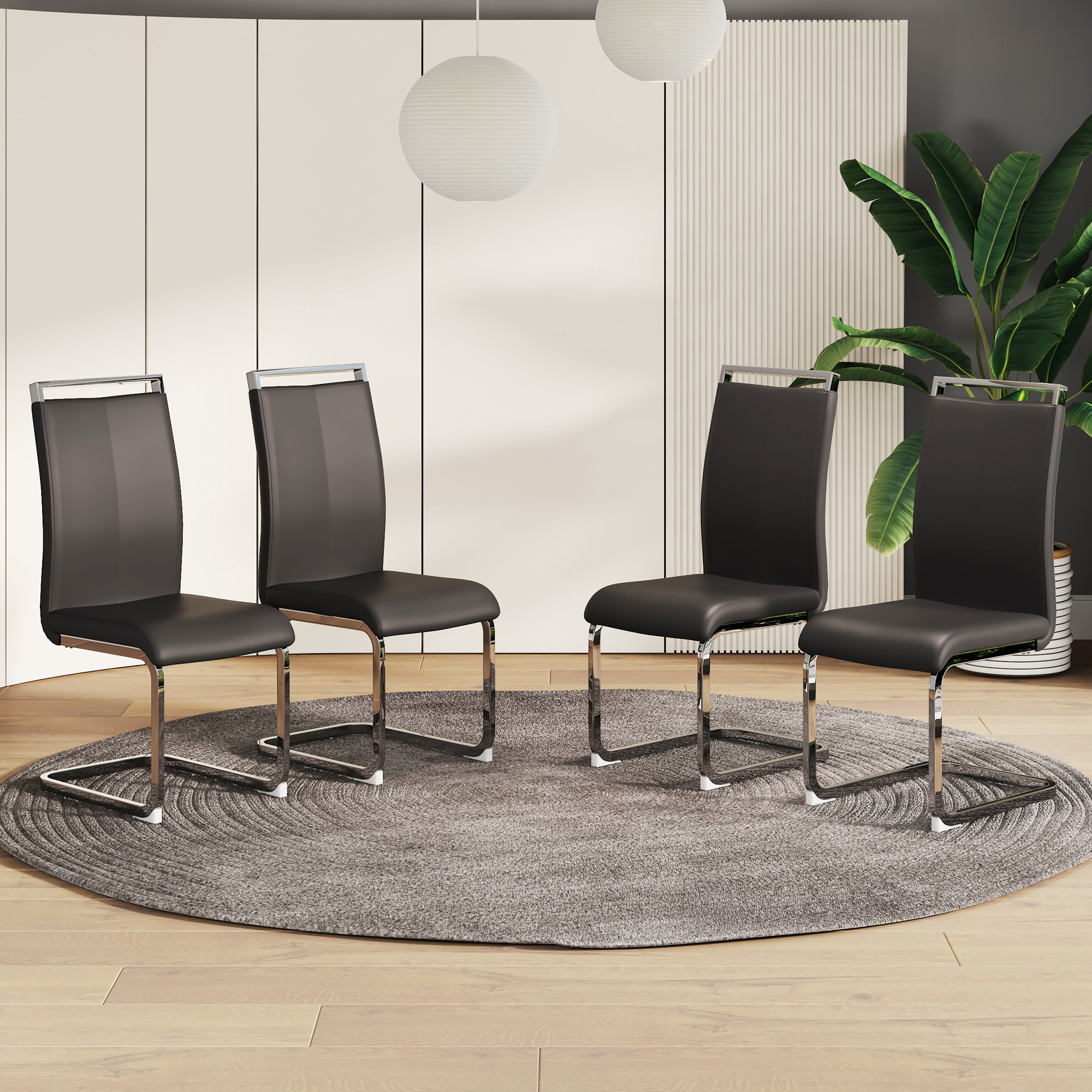 Orren Ellis Modern Premium Breathable Top Leather Dining and Conference ...