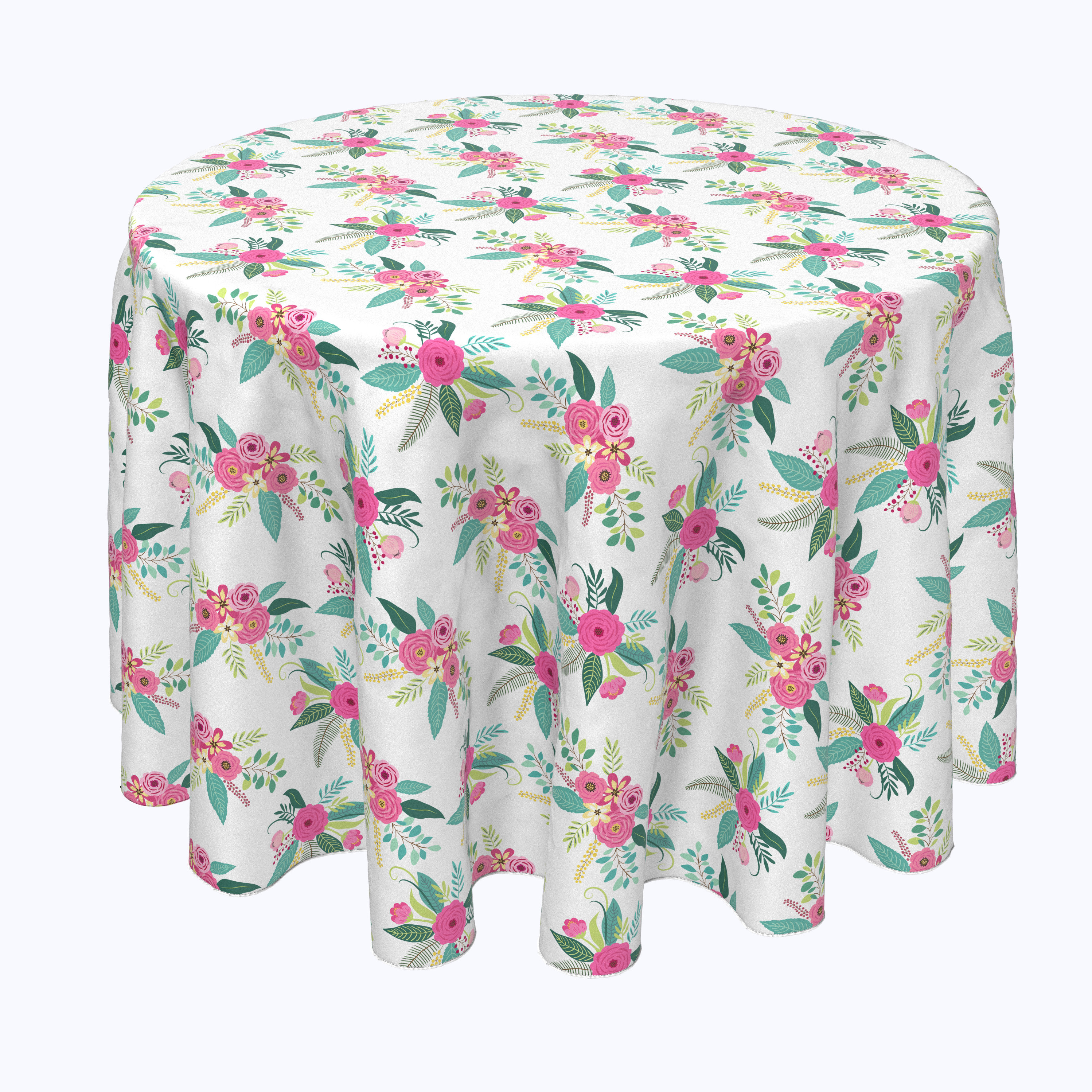 Rosalind Wheeler Jayvion Floral Round Tablecloth | Wayfair