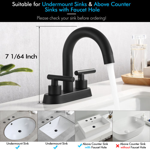 KES 4 Inch Centerset Faucet 2-Handle Bathroom Faucet with Drain ...