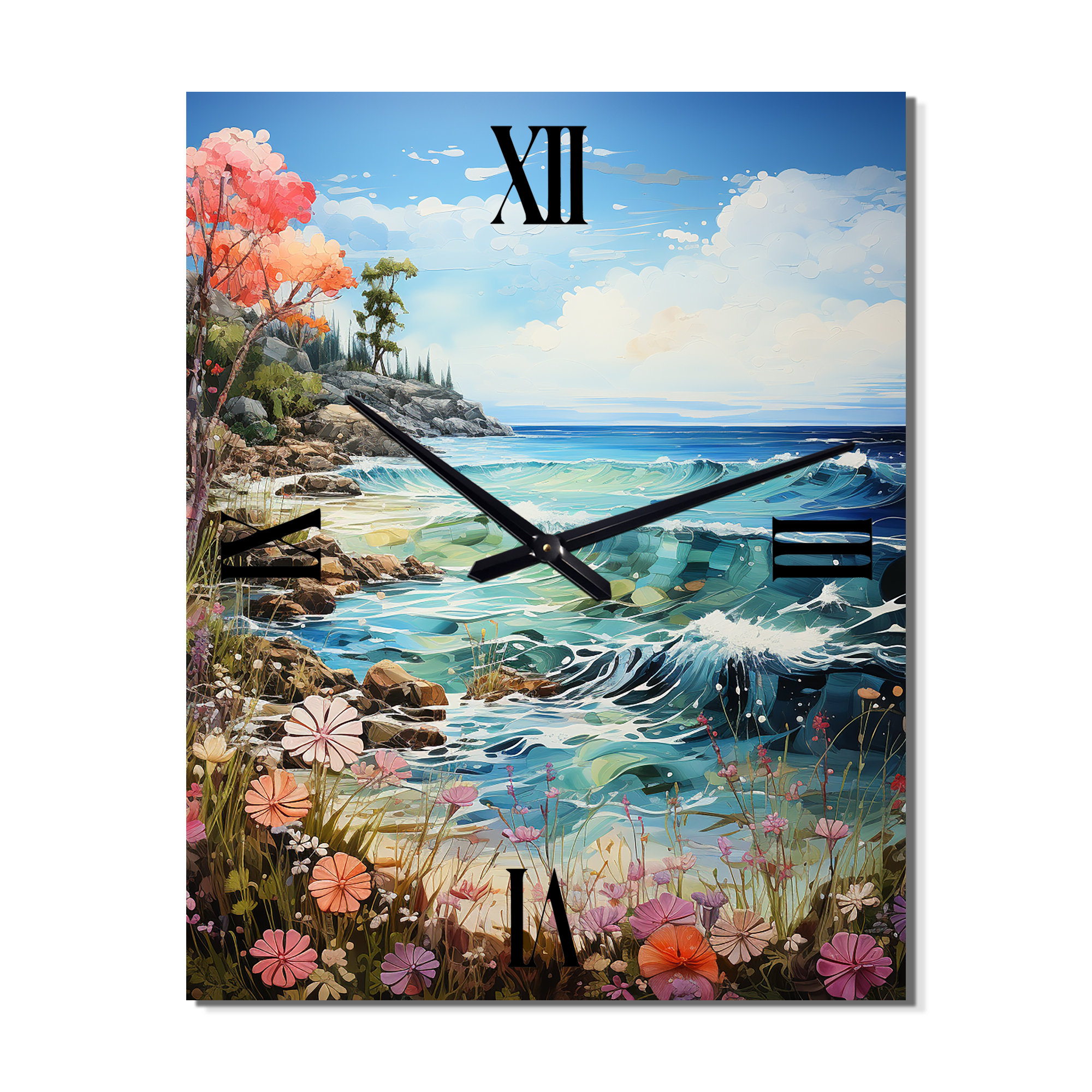 Ivy Bronx Whimsical Shores - Coastal Beach Wall Clock Oversized | Wayfair