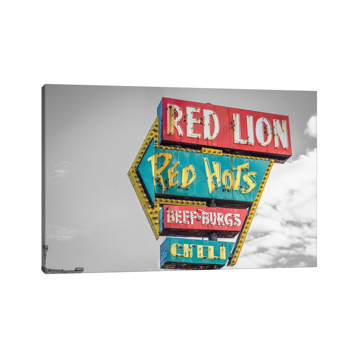 East Urban Home Red Hot Sign by Pixy Paper - Wrapped Canvas Photograph ...