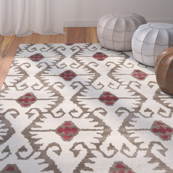 Bungalow Rose Kouerga bHand Tufted Wool Geometric Rug & Reviews | Wayfair