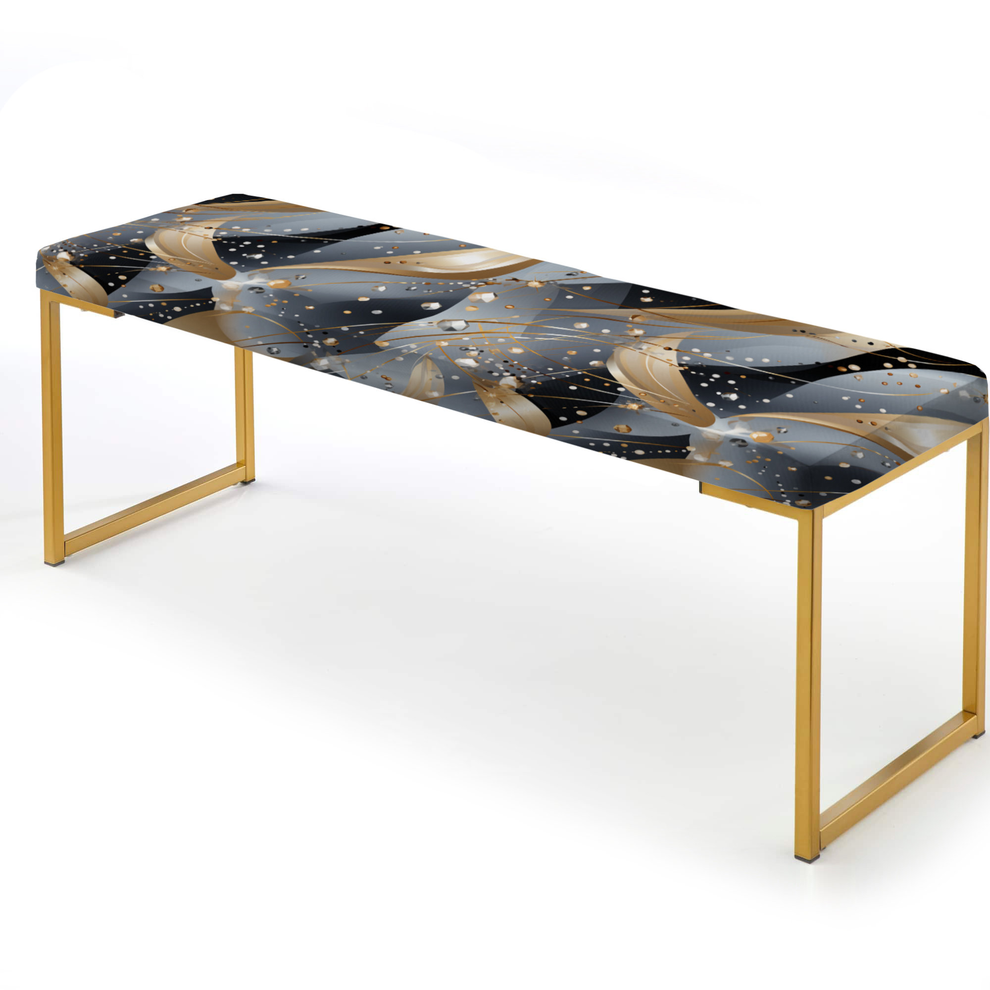 Design Art Grey And Gold Diamond Glam Sequins - Glam Upholstered Gold ...