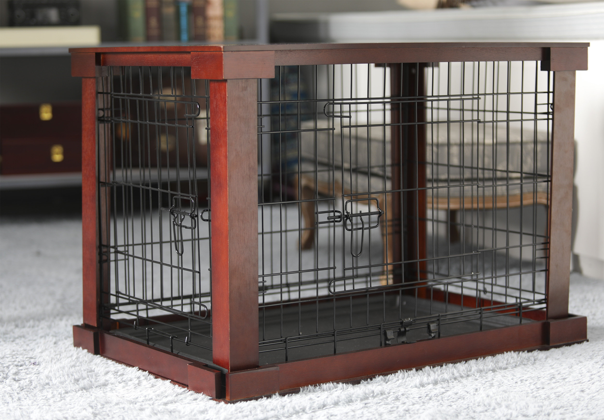 Tucker Murphy Pet™ Ansel Decorative Pet Kennel with Wooden Protection ...