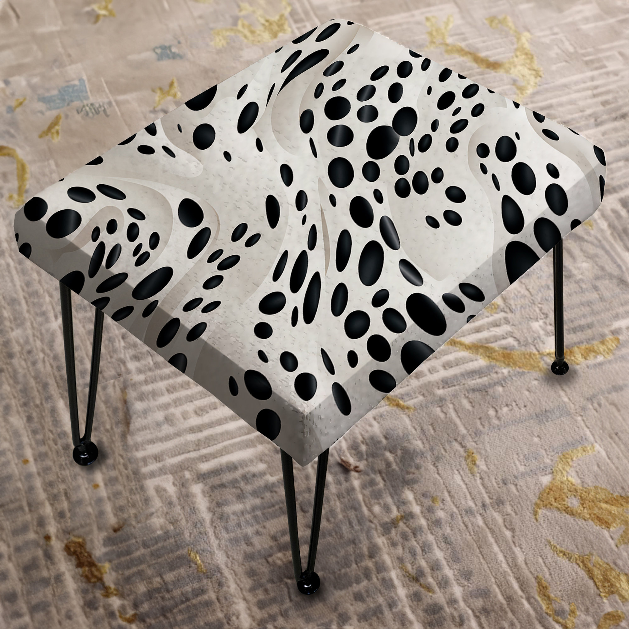 Design Art White And Black Snow Leopard Spots - Geometric Rectangle ...