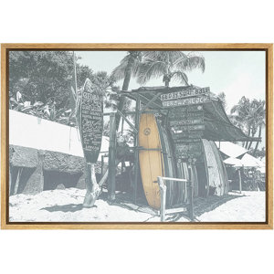 SIGNLEADER Framed Canvas Print Wall Art Surfboard Variety In A Surf ...