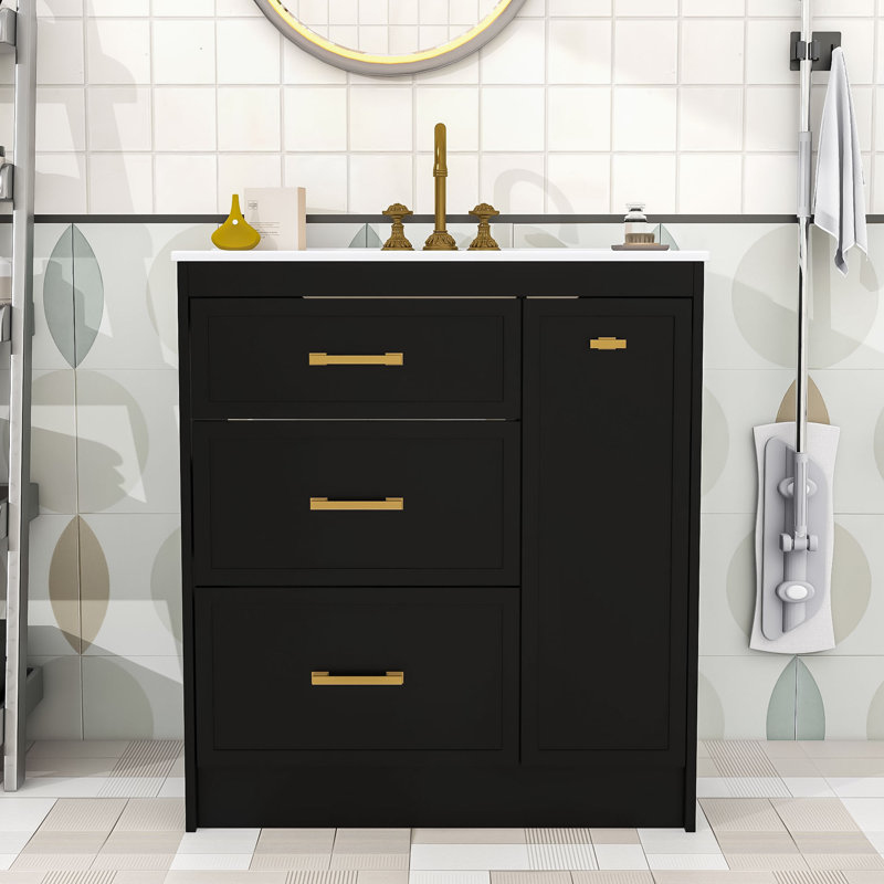 Mercer41 Compact Bathroom Vanity with Basin, Overflow Protection and ...
