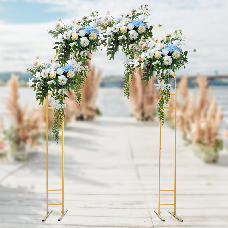 YaoTown 59'' W x 19.7'' D Steel Round Wedding Backdrop Arch, for Garden ...