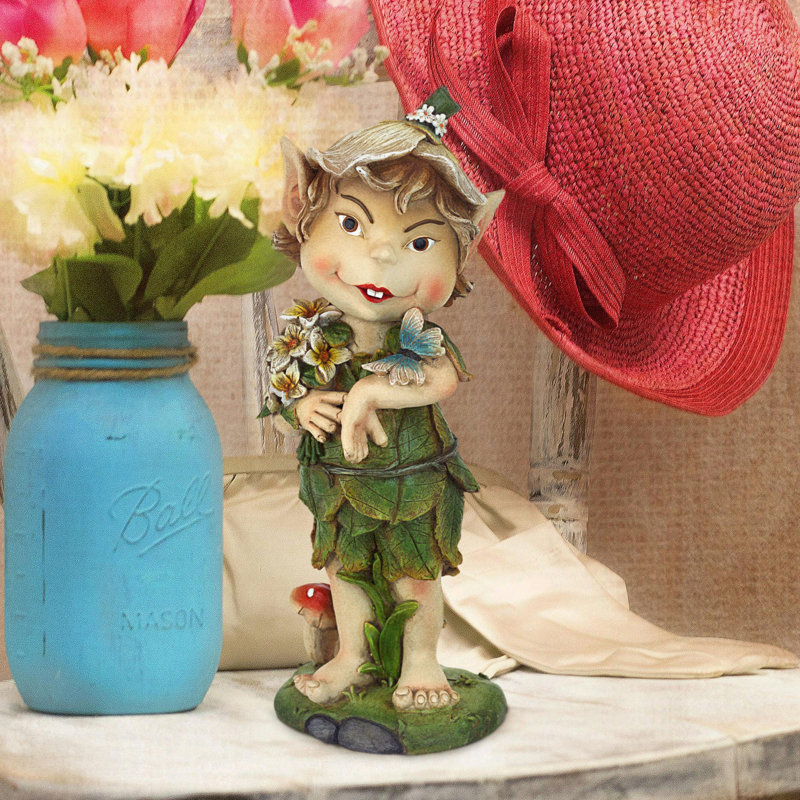 Design Toscano Pixie Perry Elfin Gnome Garden Statue & Reviews | Wayfair