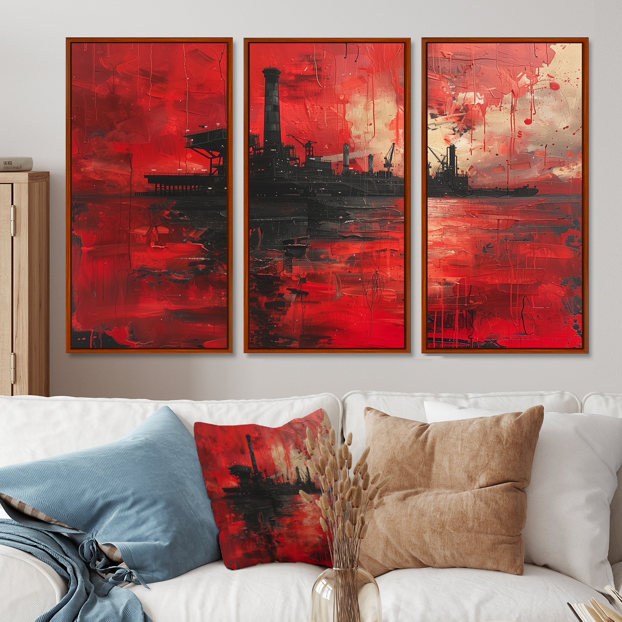 Design Art Red Black Petrochemical Pulse Oil Rig - Oil Rigs / Fields ...