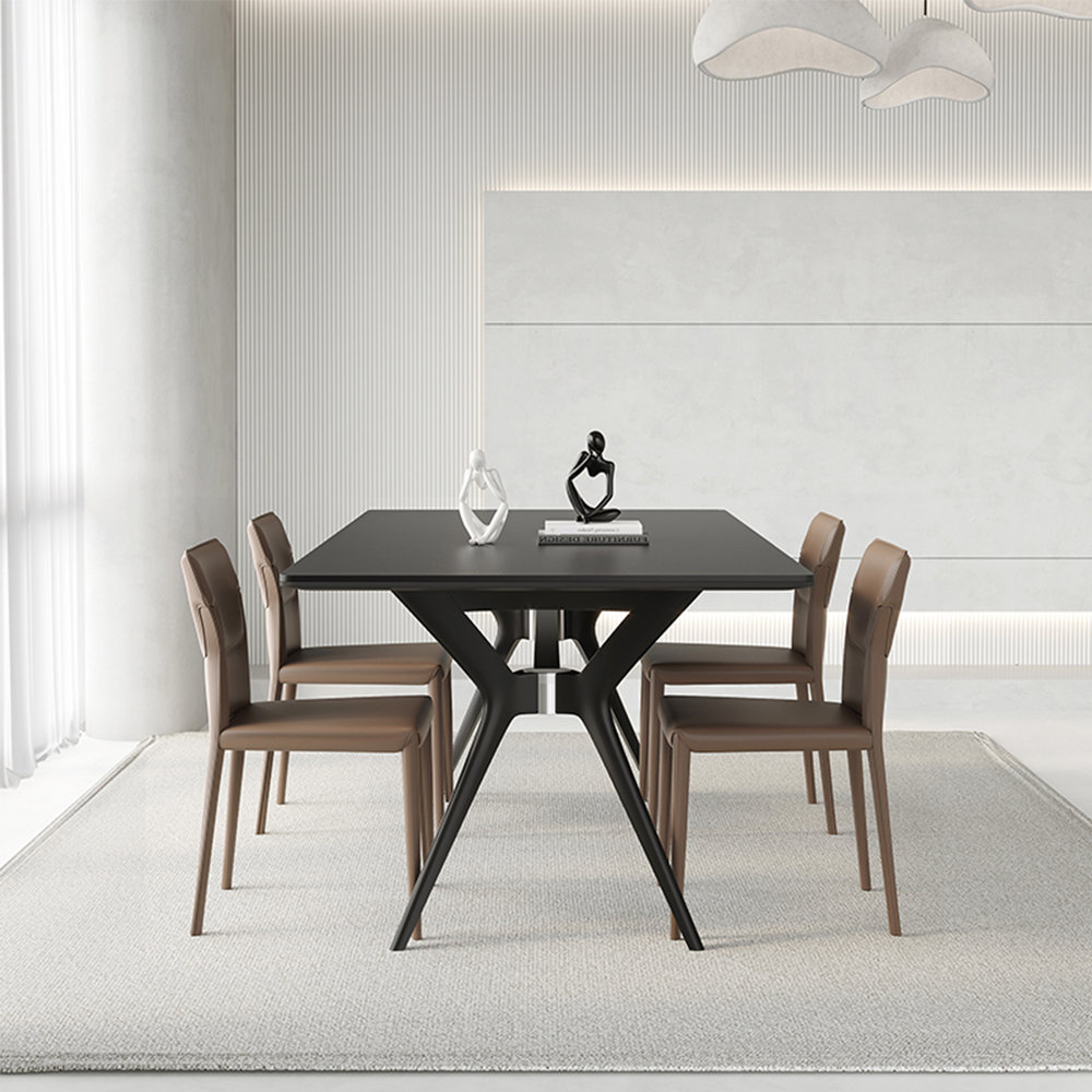 Elamer Italian style minimalist high-end dining table set | Wayfair
