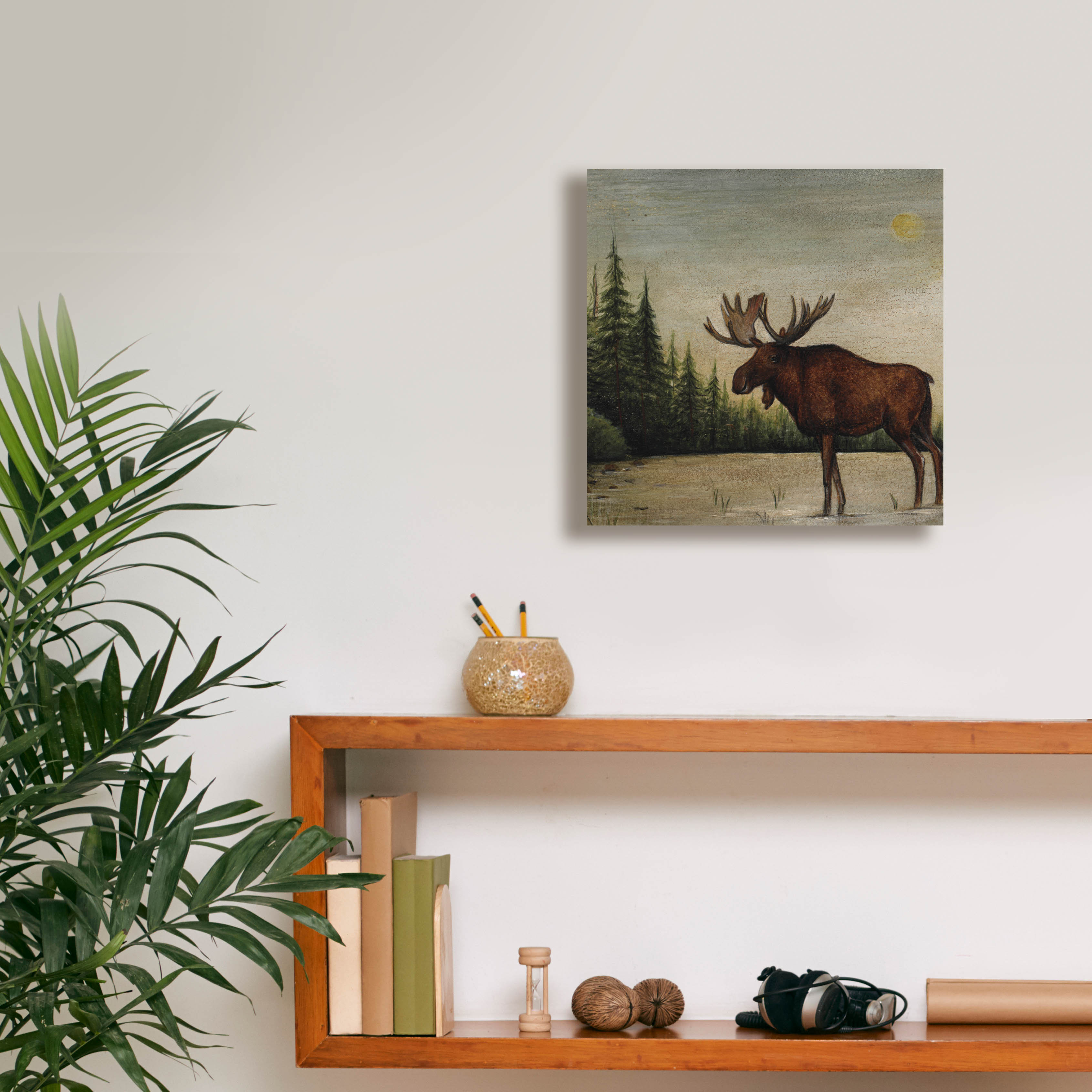 Epic Graffiti 'North Woods Moose 2' by David Carter Brown Canvas Wall ...