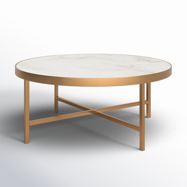 Safavieh Couture Caralyn Round Marble Coffee Table & Reviews | Perigold