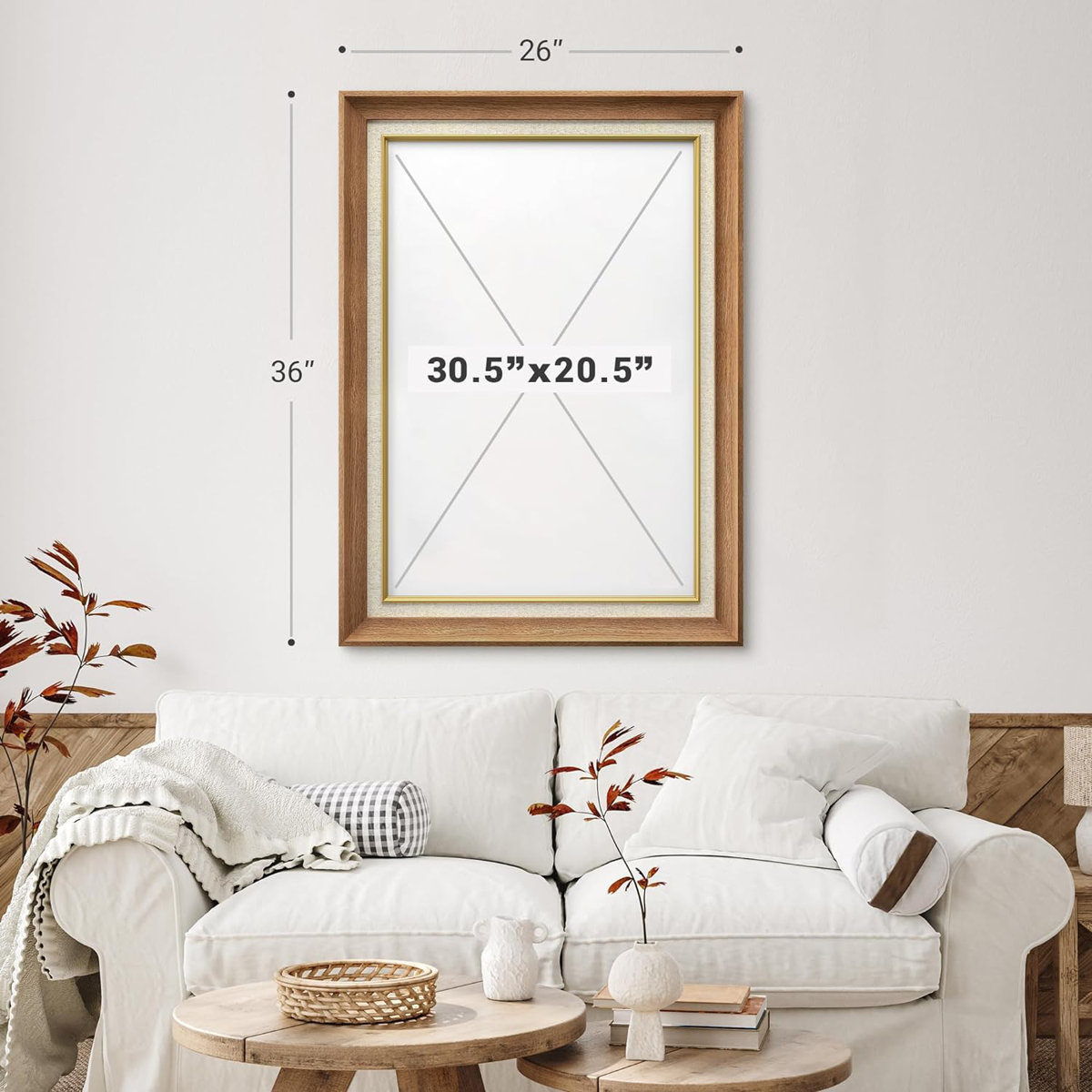 SIGNLEADER Abstract Green Floral Botanical - Single Picture Frame ...