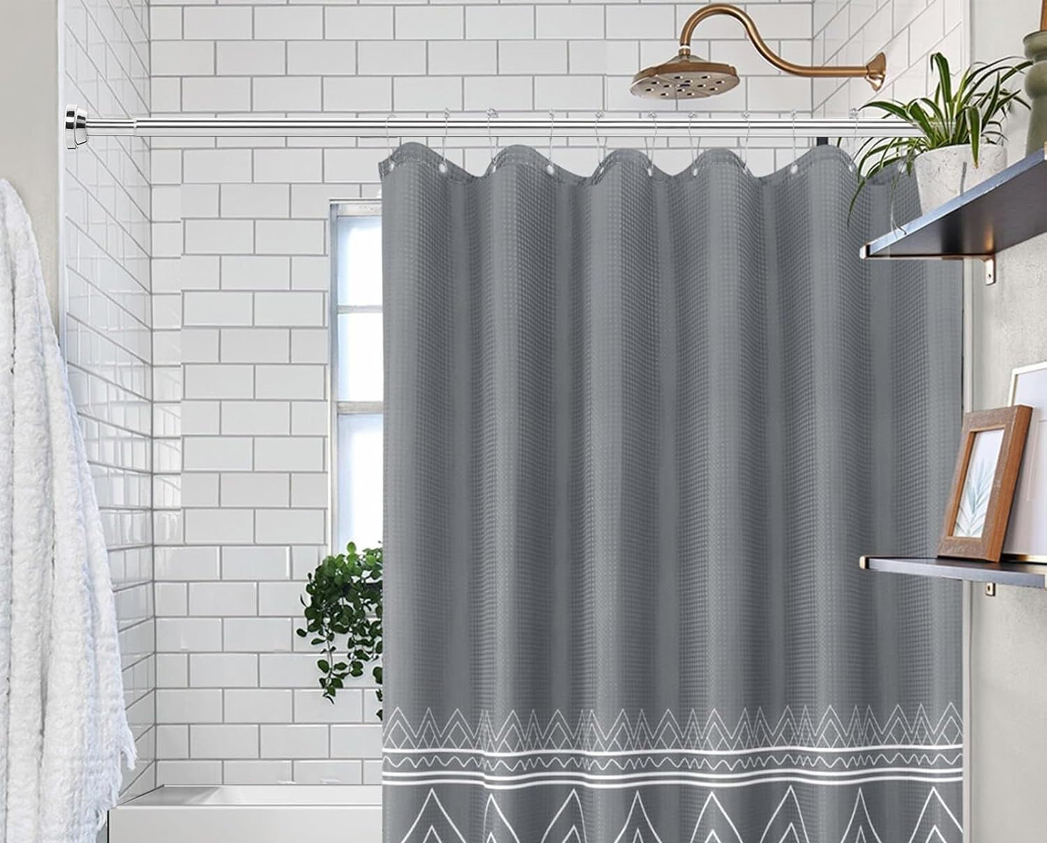 Fenoway The Shower Curtain Rod ,70-86 Inch Adjustable Heavy Duty ...