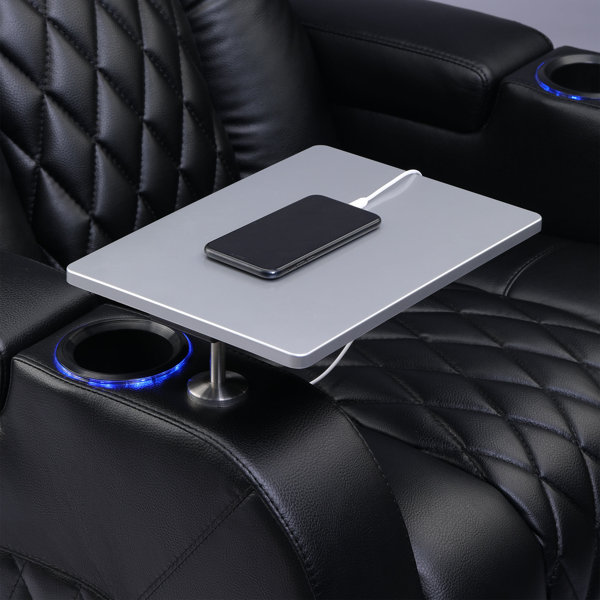 Red Barrel Studio® Mixell 35" Wide Genuine Leather Power Rocker Home ...