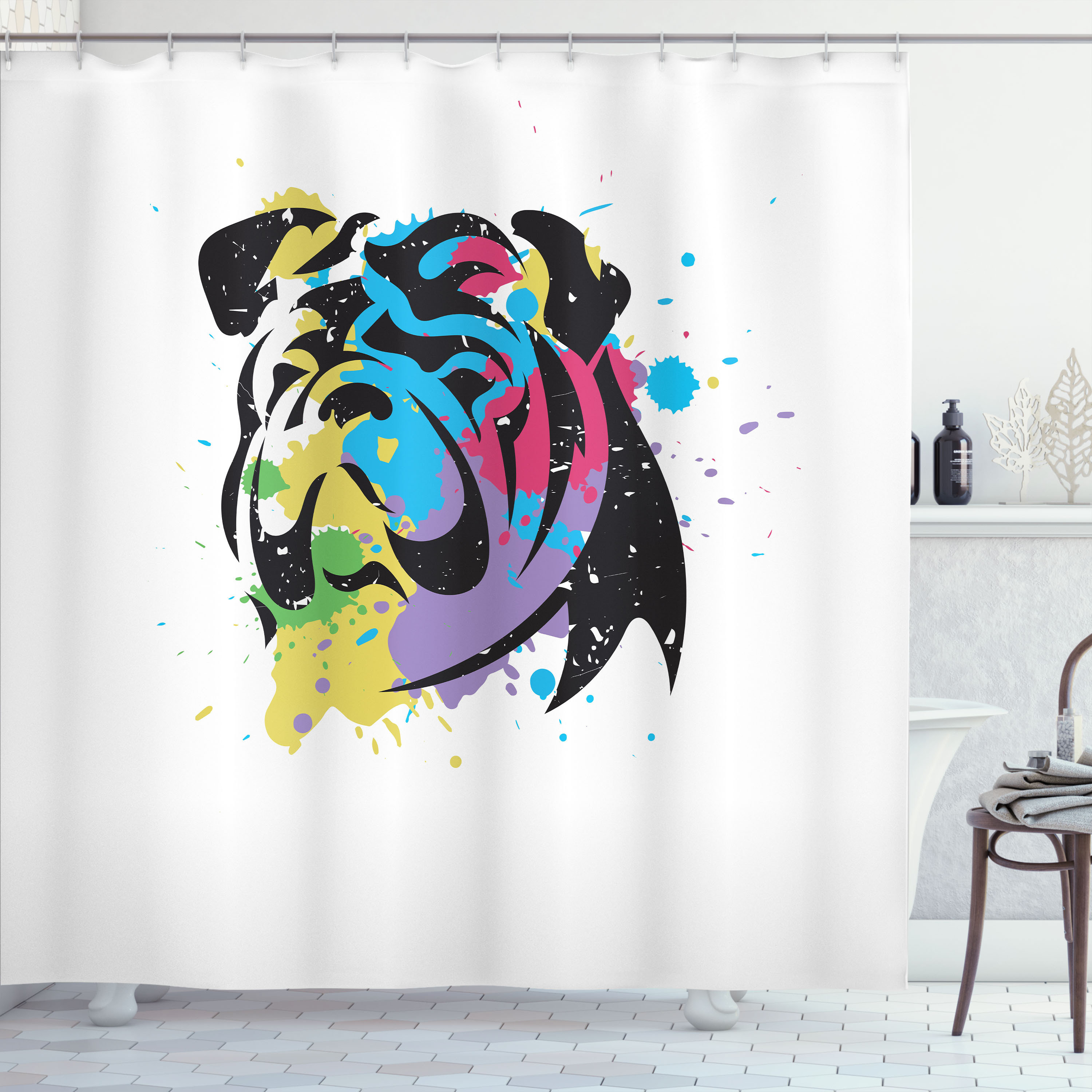 George Oliver English Bulldog Shower Curtain Dog | Wayfair