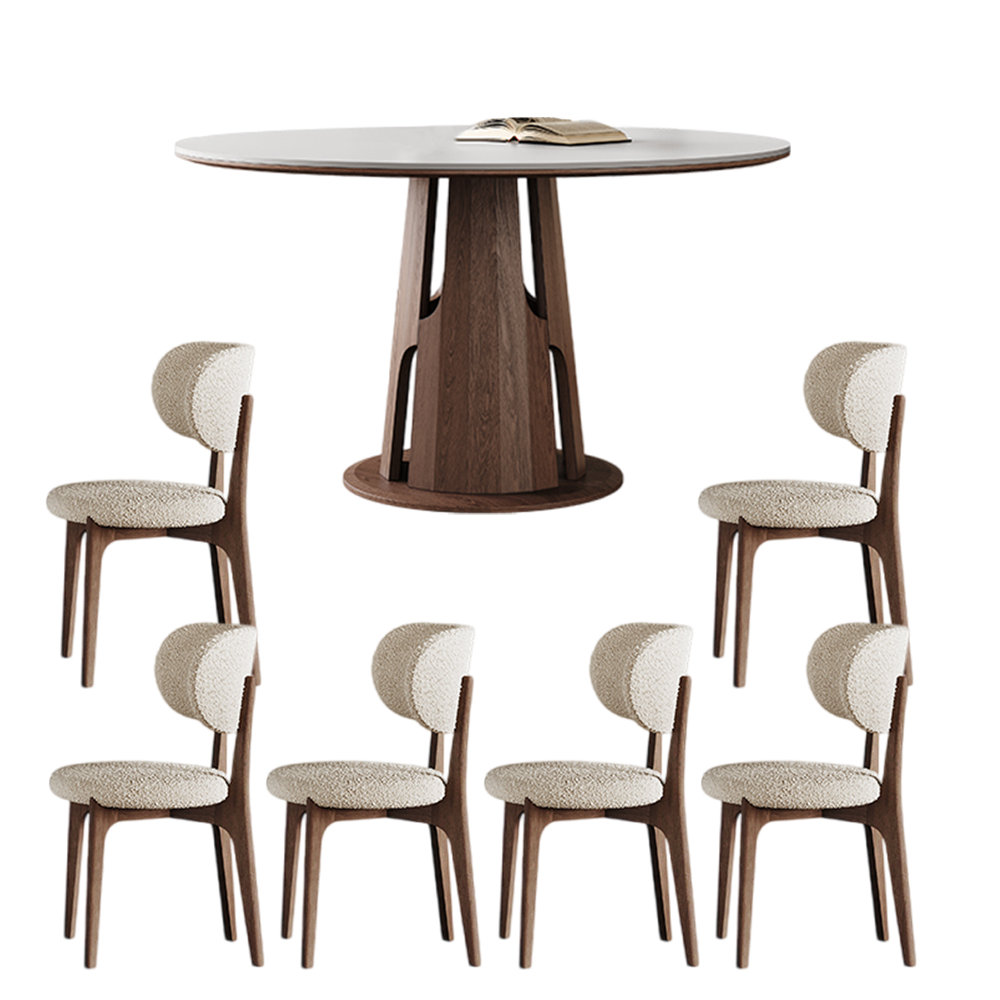 Elamer Modern simple round dining table set - Wayfair Canada
