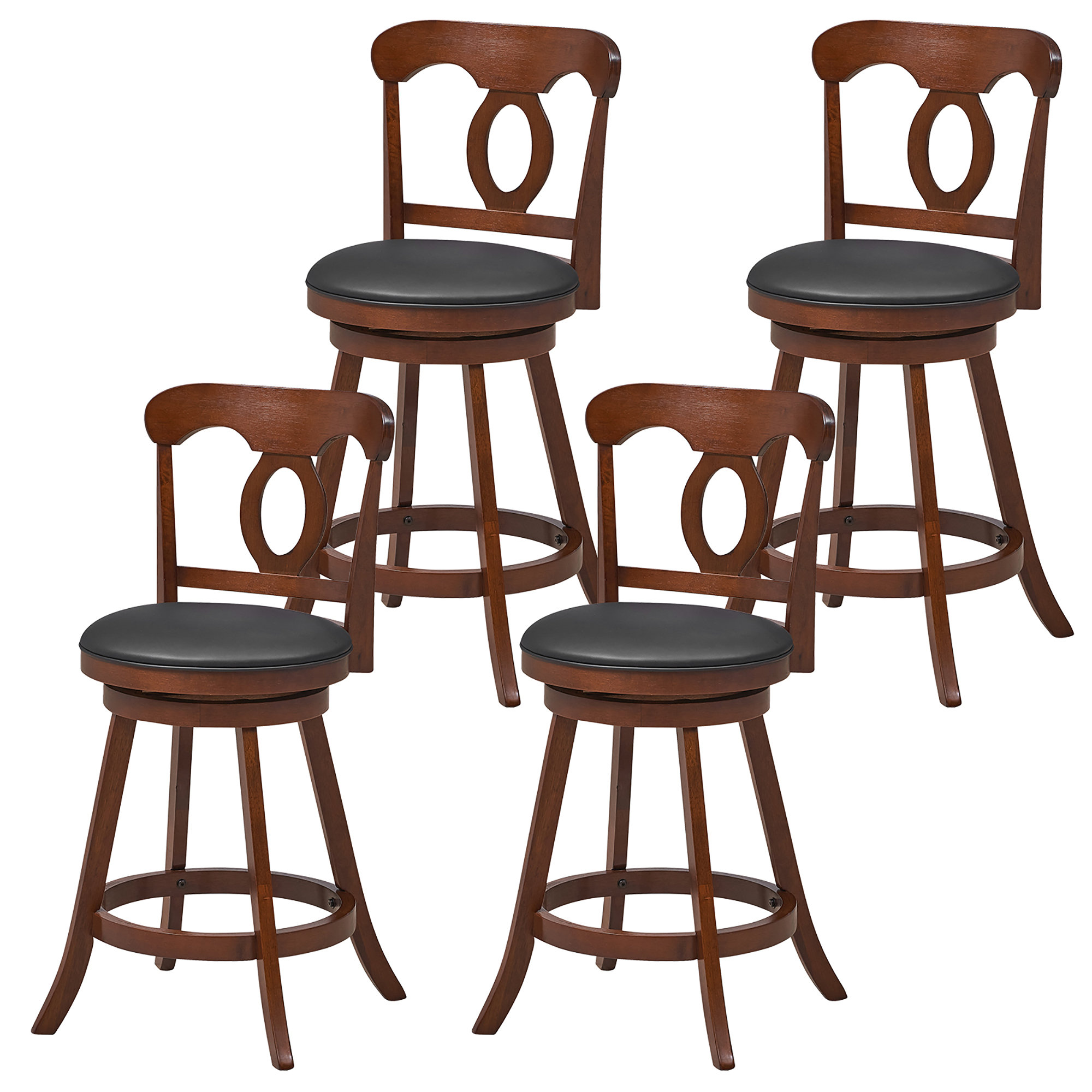 Winston Porter 4 Pcs Swivel Bar Stools 24 Inch Counter Height Bar ...