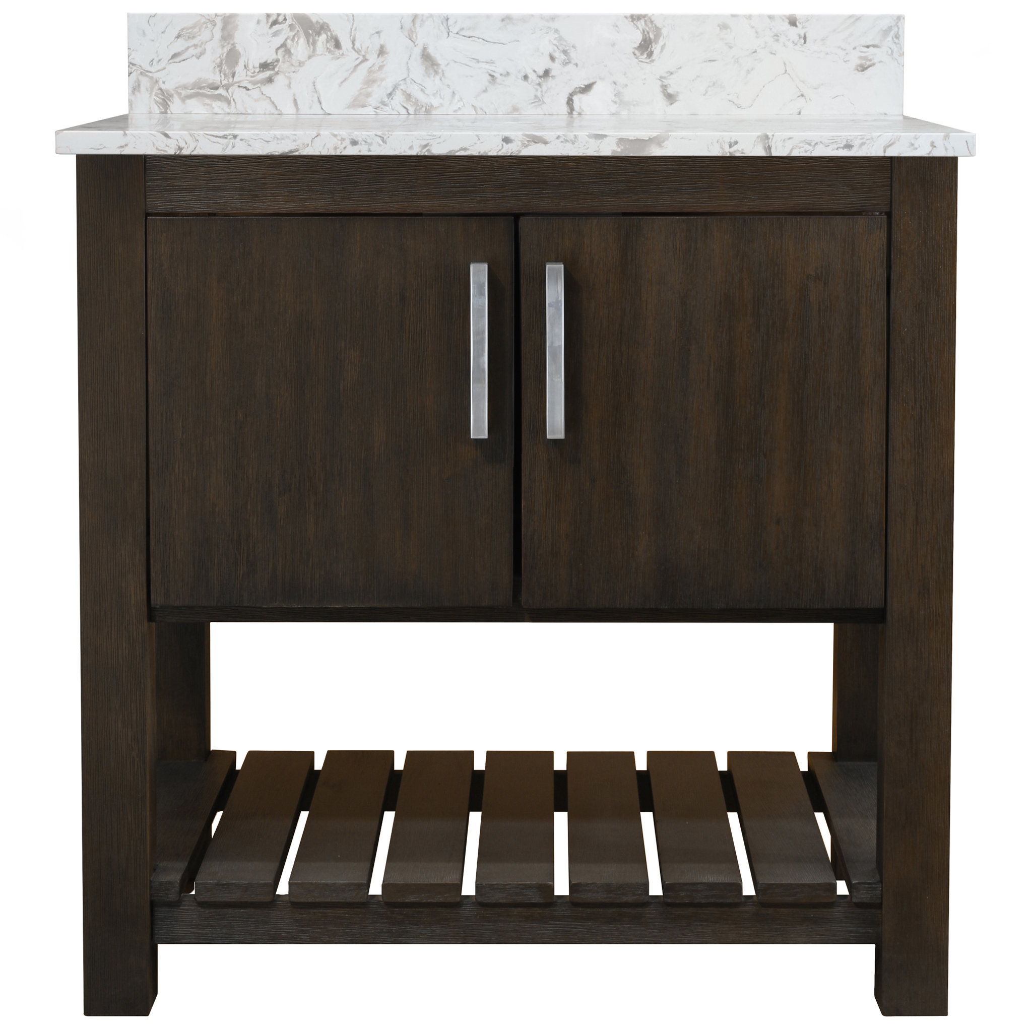 Novatto 30-inch Single Bathroom Vanity with Café Mocha Quartz Top ...