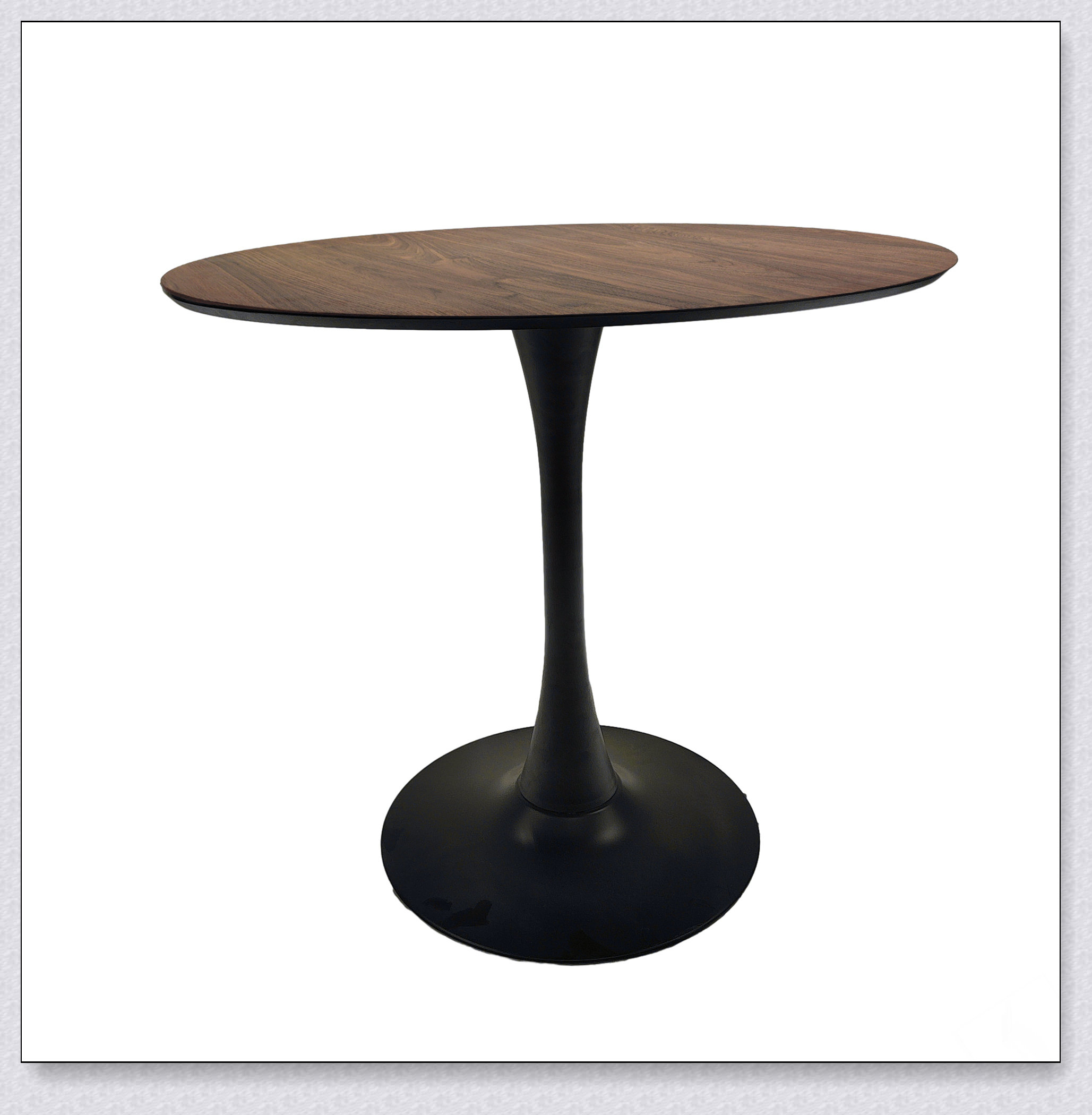 George Oliver Round Dining Table For 2-4 People, Space-Saving MDF Top ...