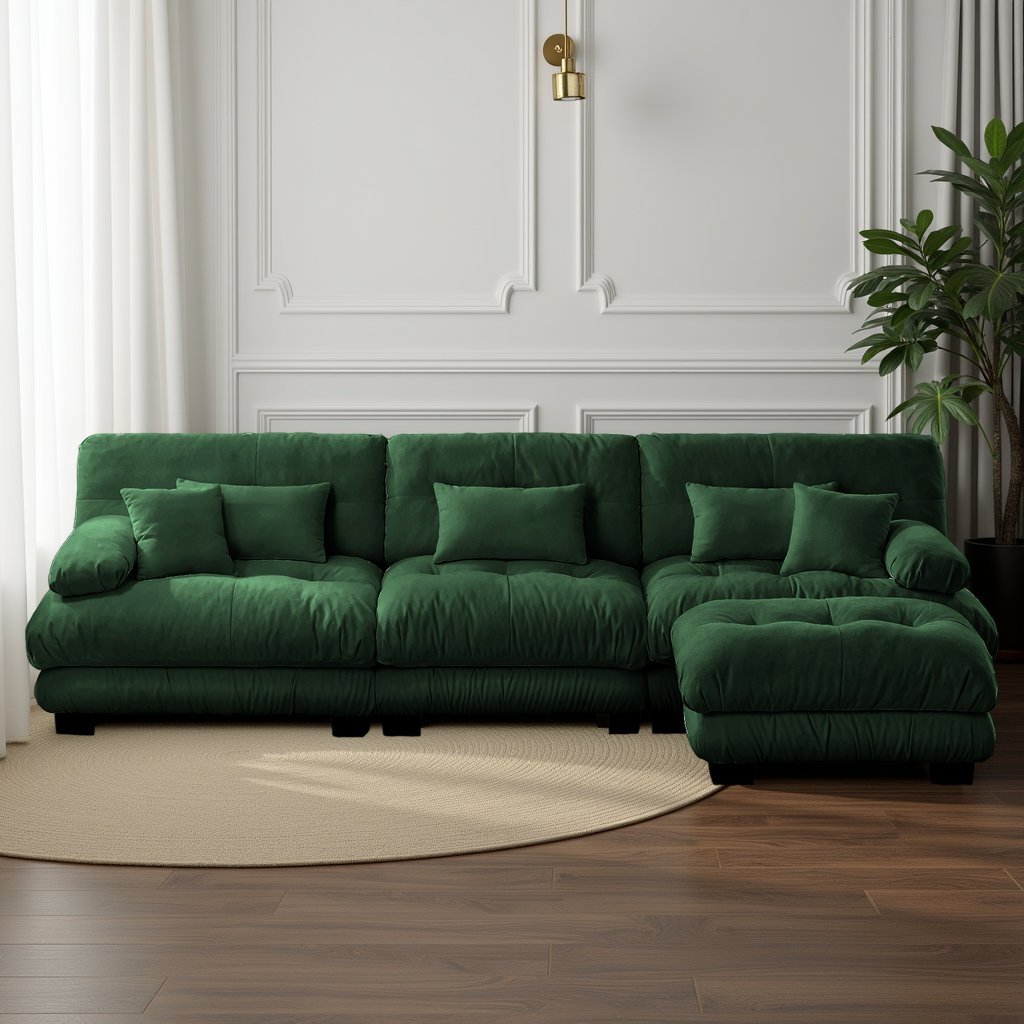 Latitude Run® Canapé modulaire de luxe - canapé surdimensionné en L avec repose-pieds - Wayfair ...