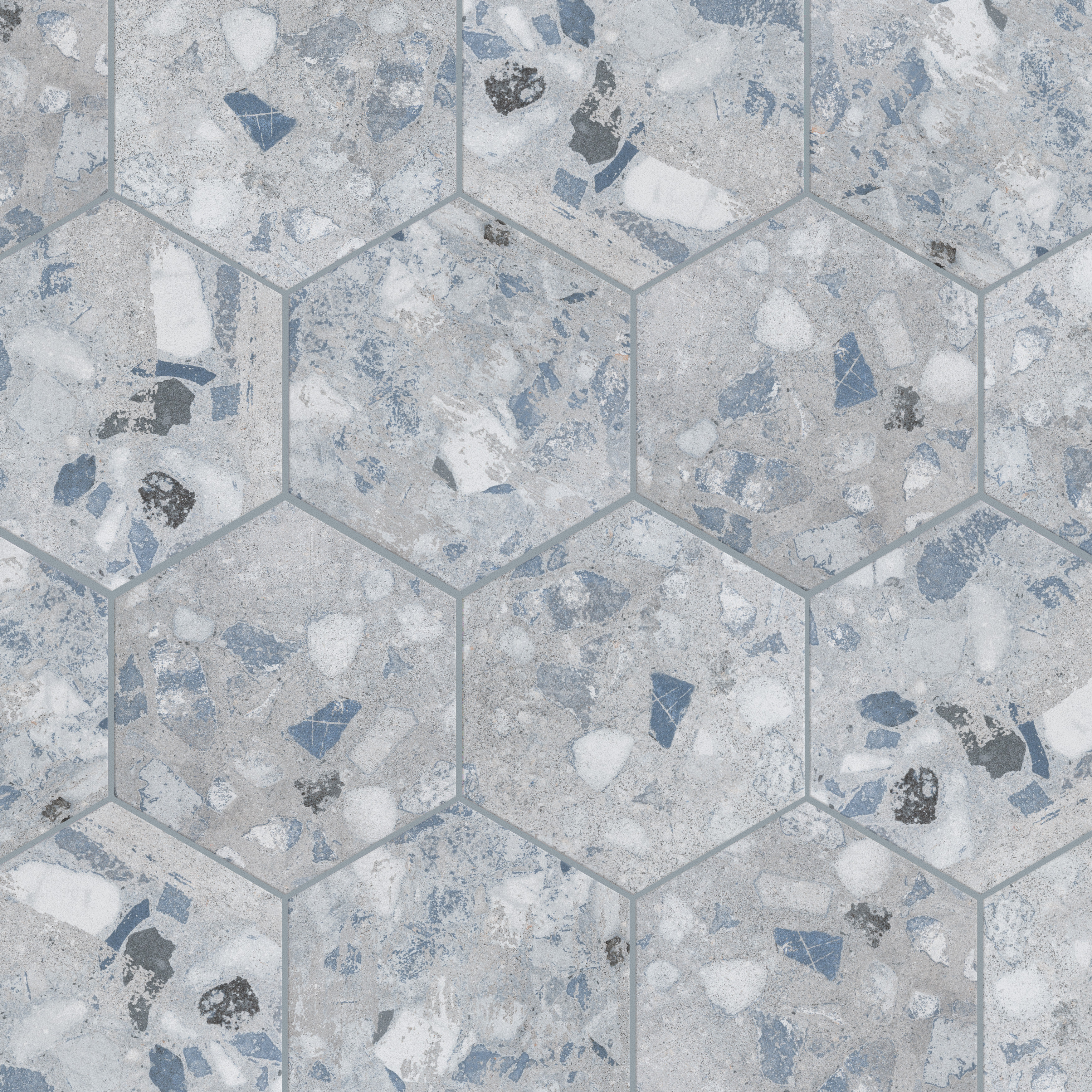Merola Tile Recycle Hex 8.5" x 10" Porcelain Stone Look Wall & Floor ...