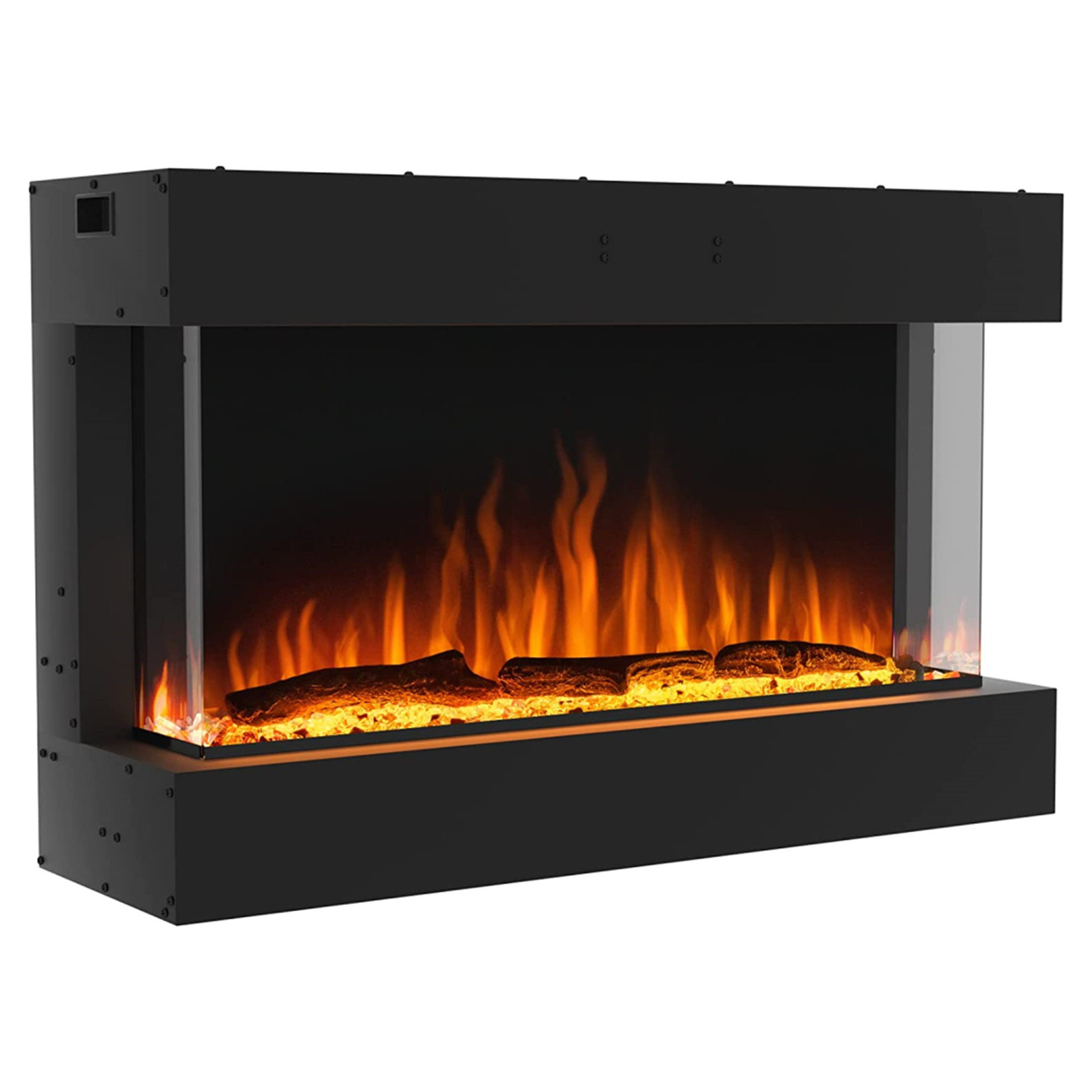 Symple Stuff Kamara 3-Sided Electric Fireplace, Recessed and Wall ...