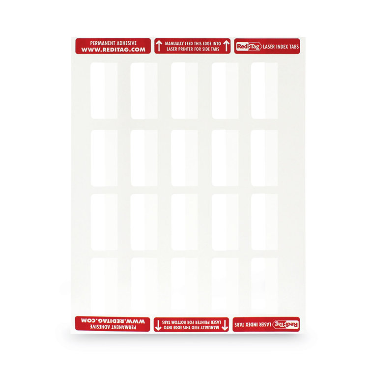 REDI-TAG CORPORATION Redi-Tag® Printable Laser Index Tabs Plastic File ...