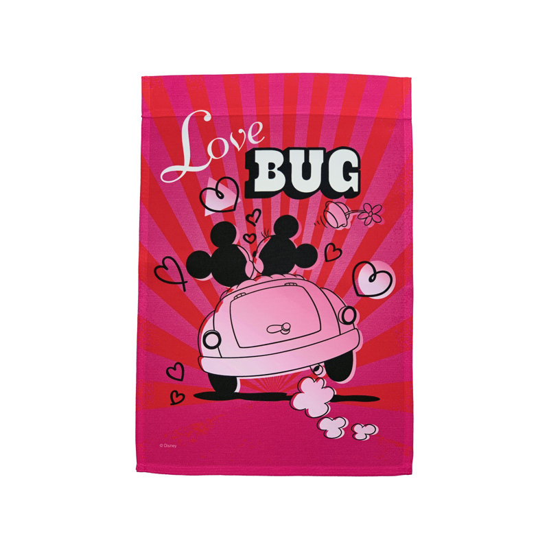 Back Yard Glory Disney Mickey & Minnie Love Bug Garden Flag 12" x 18 ...