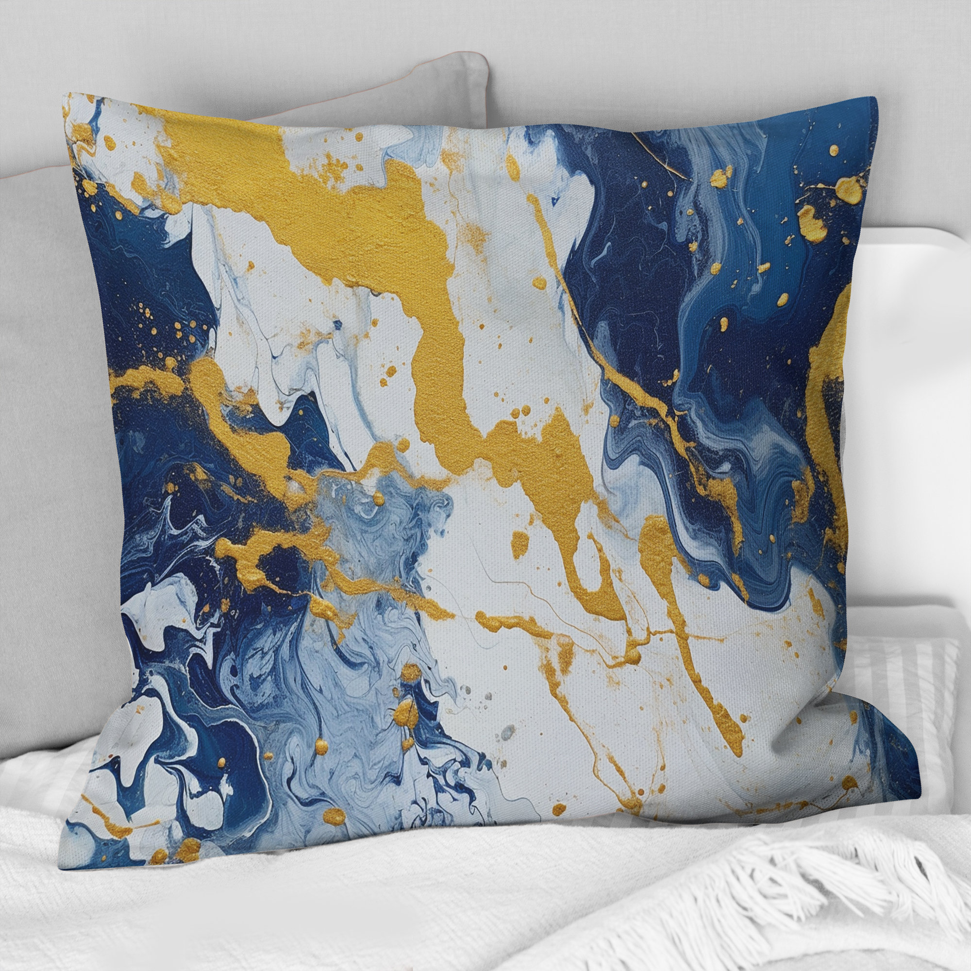 Design Art Blue And Gold Luxury Abstract Fluid Art XI - Fractals ...