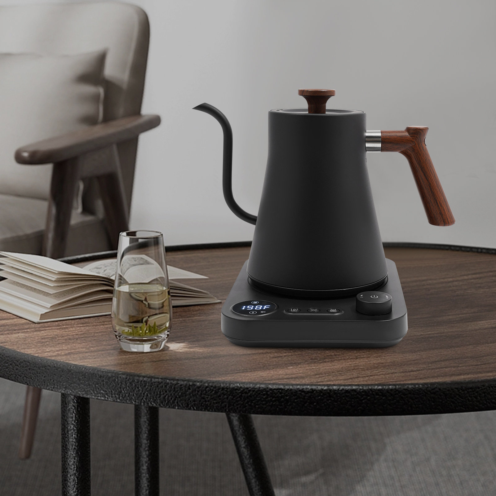 Oukaning 1200W 0.24Gal Tabletop Electric Gooseneck Tea Kettle ...