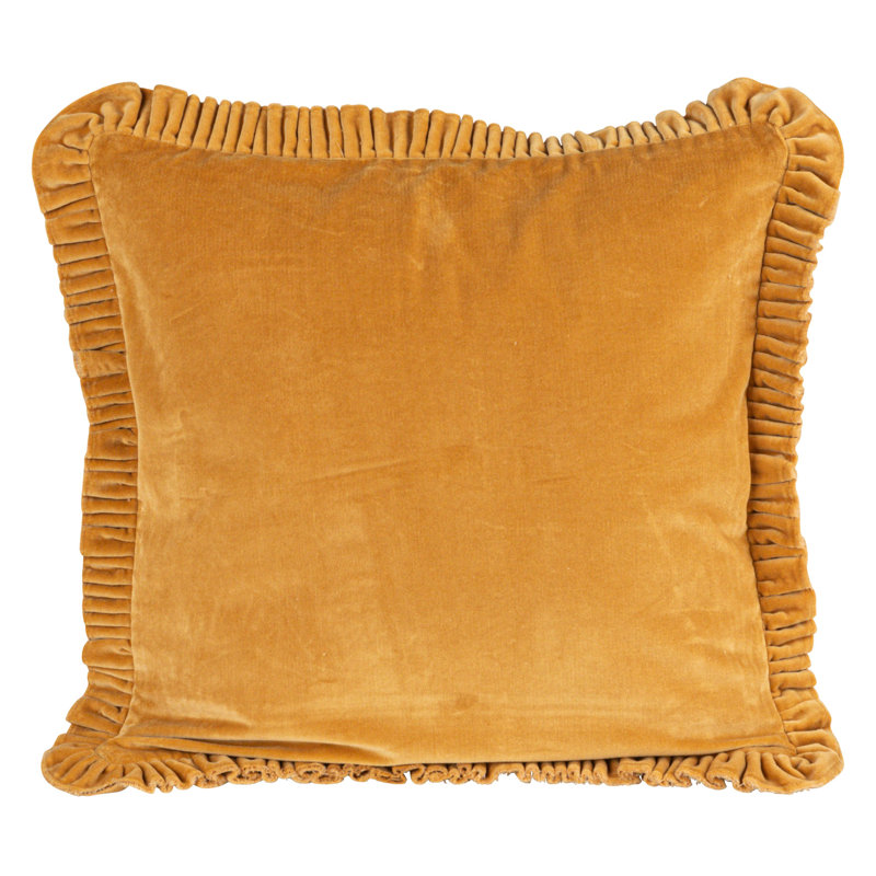 Creative Co-Op Velvet Ruffled Square Pillow | Wayfair