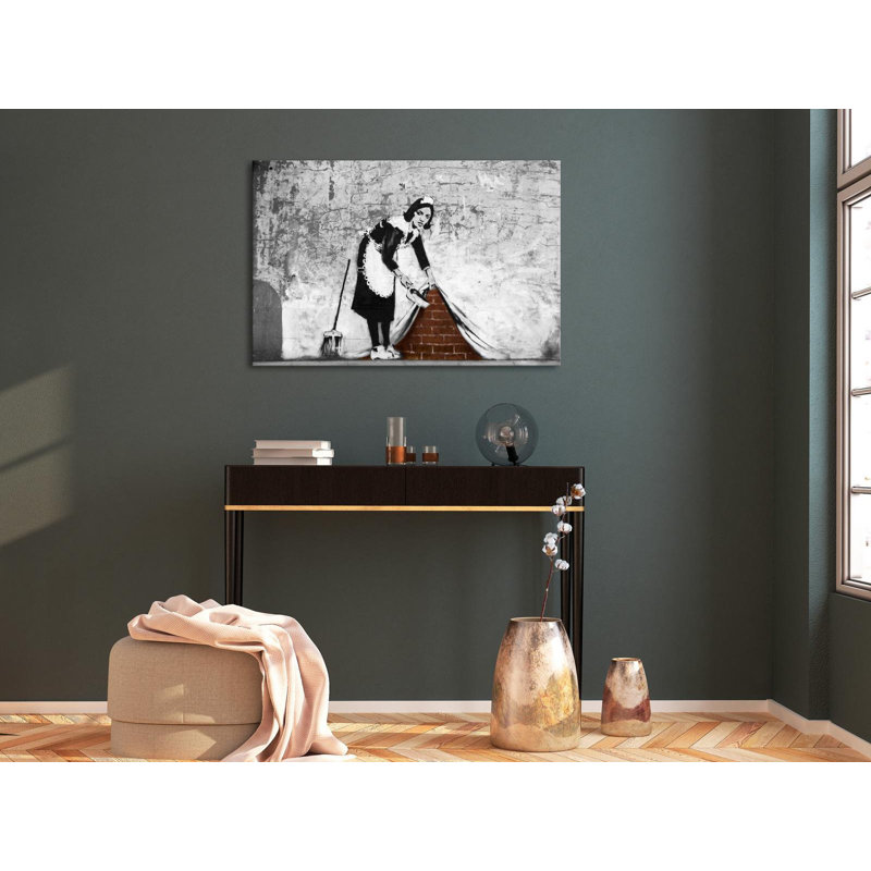 17 Stories Latacha Banksy Maid On Canvas Print | Wayfair