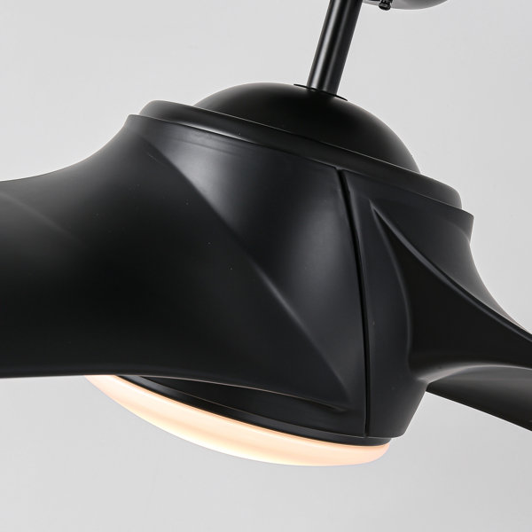 Wrought Studio™ 60" Black 3-Blade Propeller Ceiling Fan with Lights and ...