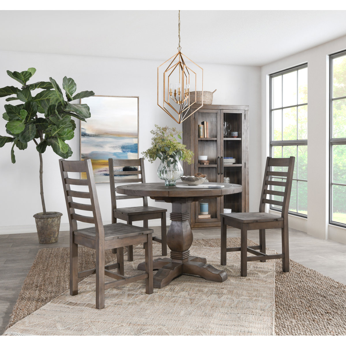 Kosas Home Kinston 42'' Pine Solid Wood Pedestal Dining Table & Reviews ...