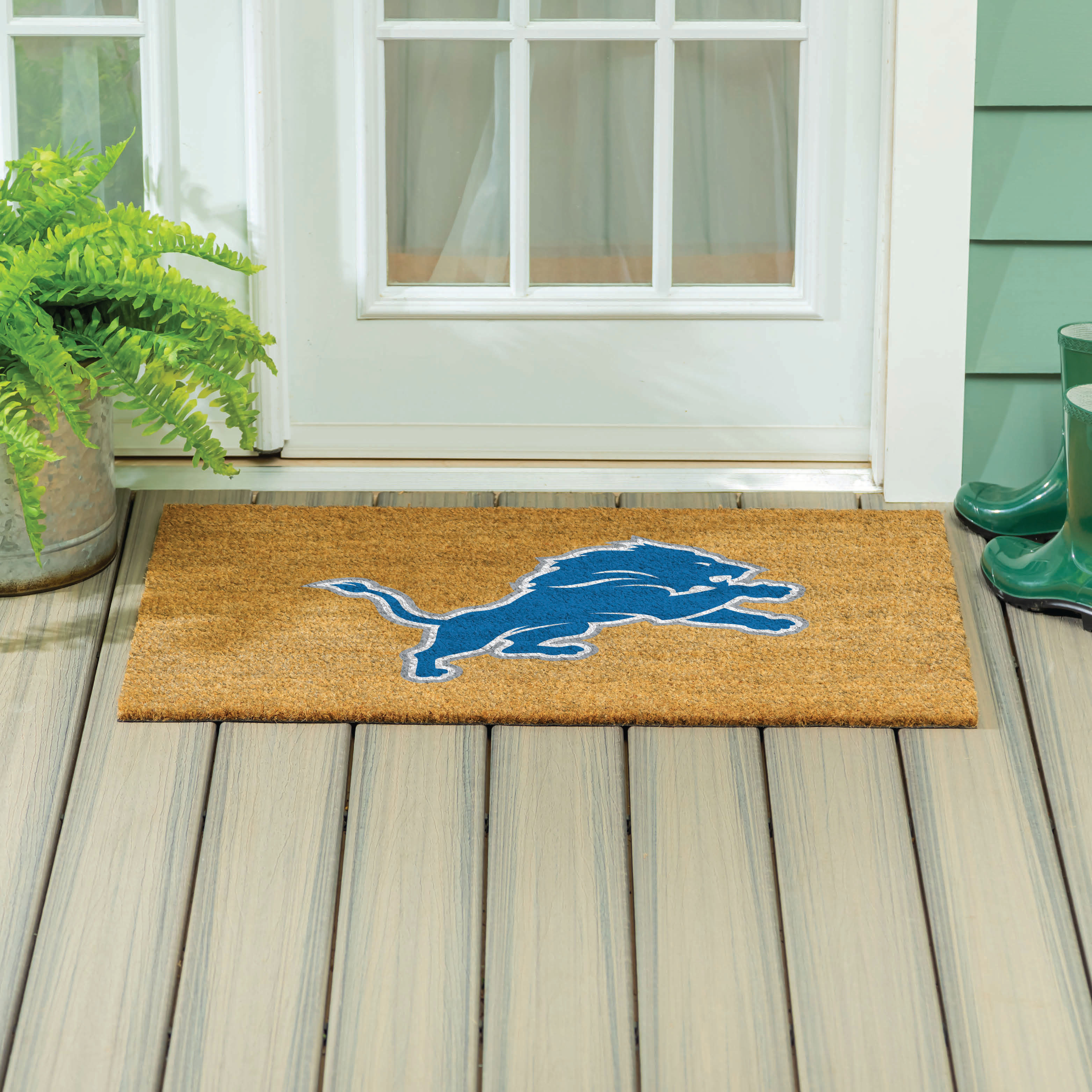 Latitude Run® Detroit Lions Large Full Color Coir Mat, 36"x24" | Wayfair