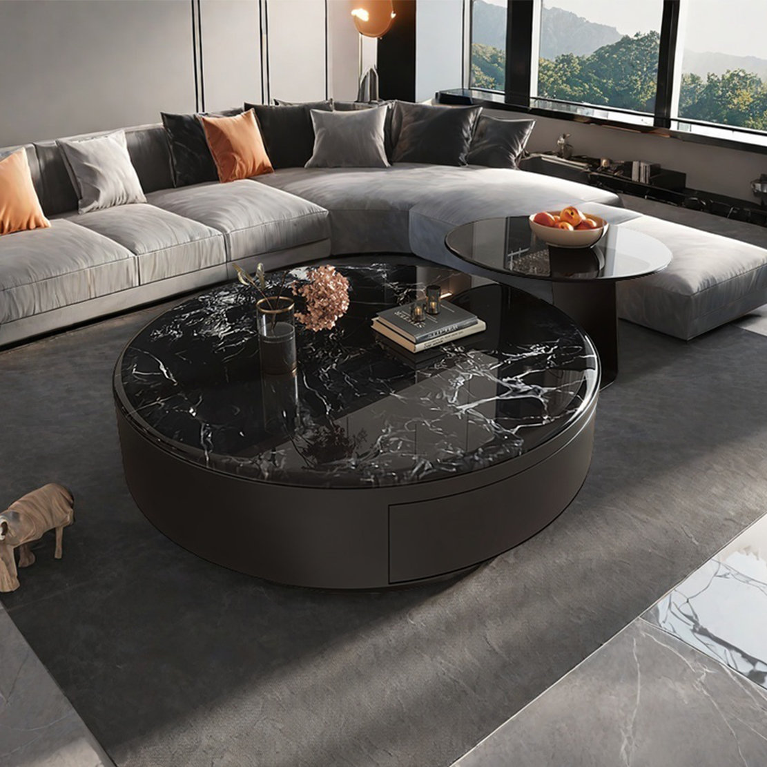 Trentastic Trails Round supercrystalline stone coffee table | Wayfair