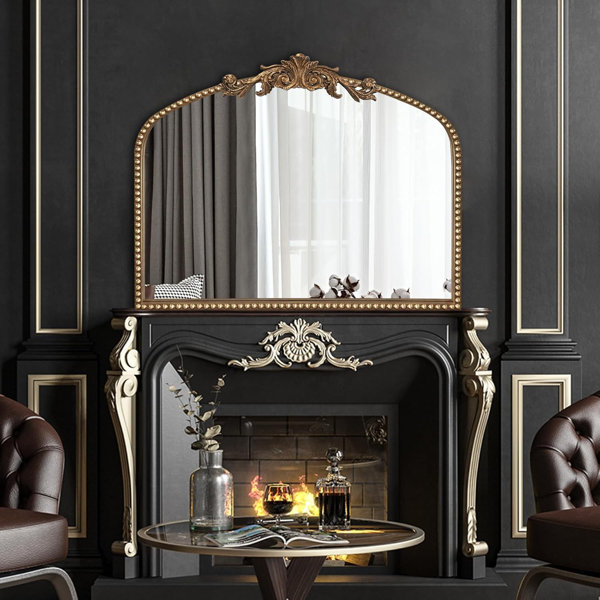 House of Hampton® Wall mounted Baroque Arched Vanity Mirror – 36" x 30 ...