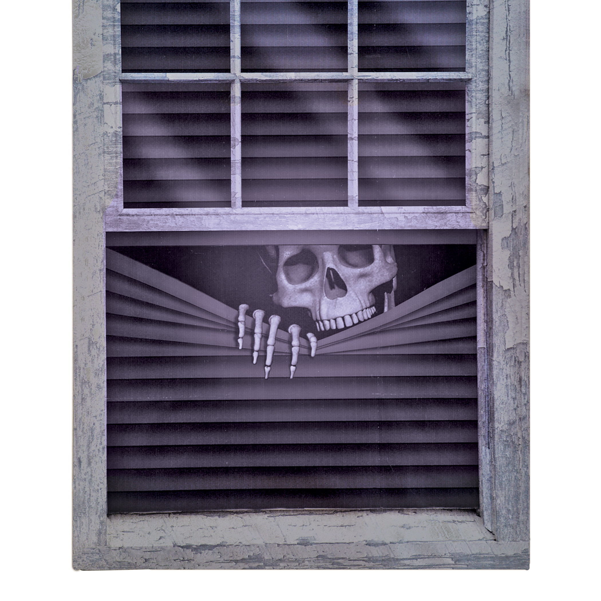 The Holiday Aisle® Peeking Skeleton Fake Window Halloween Decoration ...