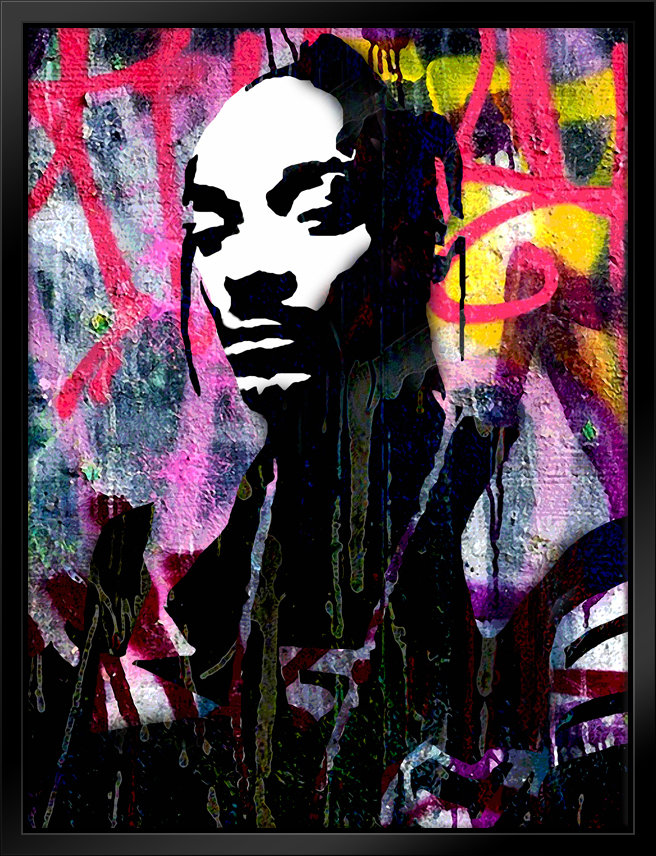 ATX Art Group LLC Snoop Rap Pop Art-Giclee on Canvas with Float Frame ...