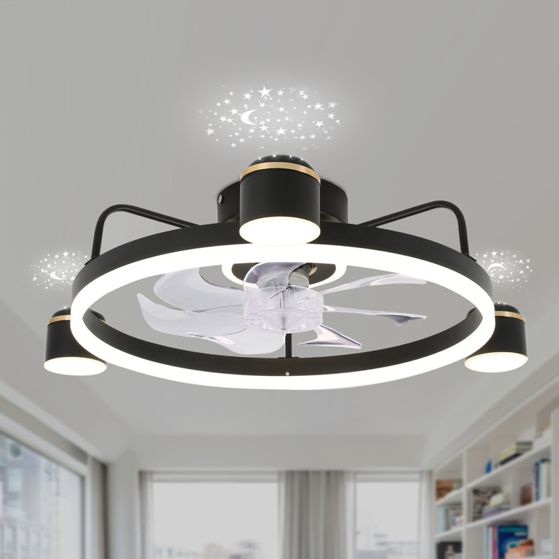Wrought Studio™ Clemance 28" Clemance LED Smart Bladeless Ceiling Fan ...