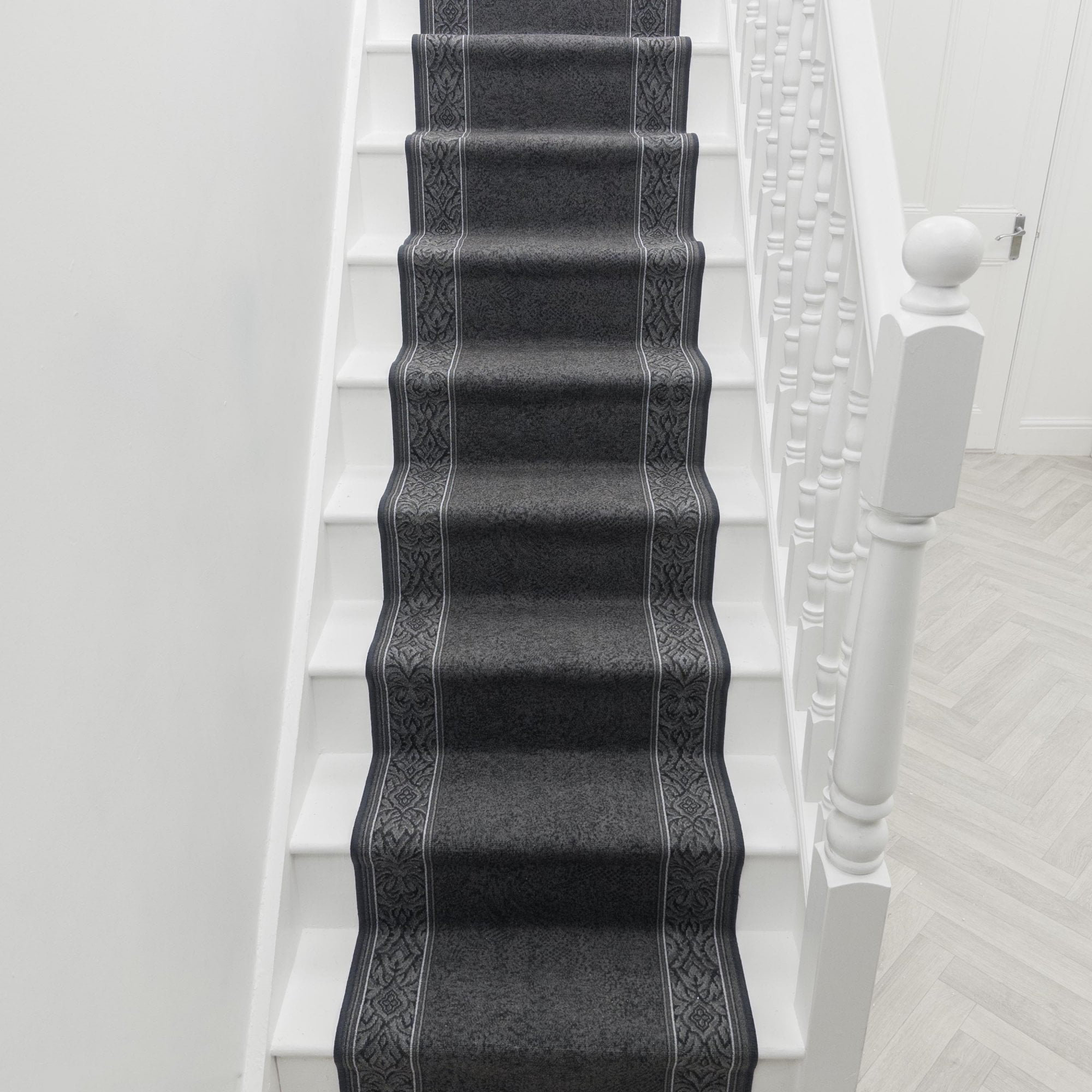 Rosalind Wheeler St Tropez Graphite Stair Runner – Hardwearing, Non-Slip & Durable Carpet for ...