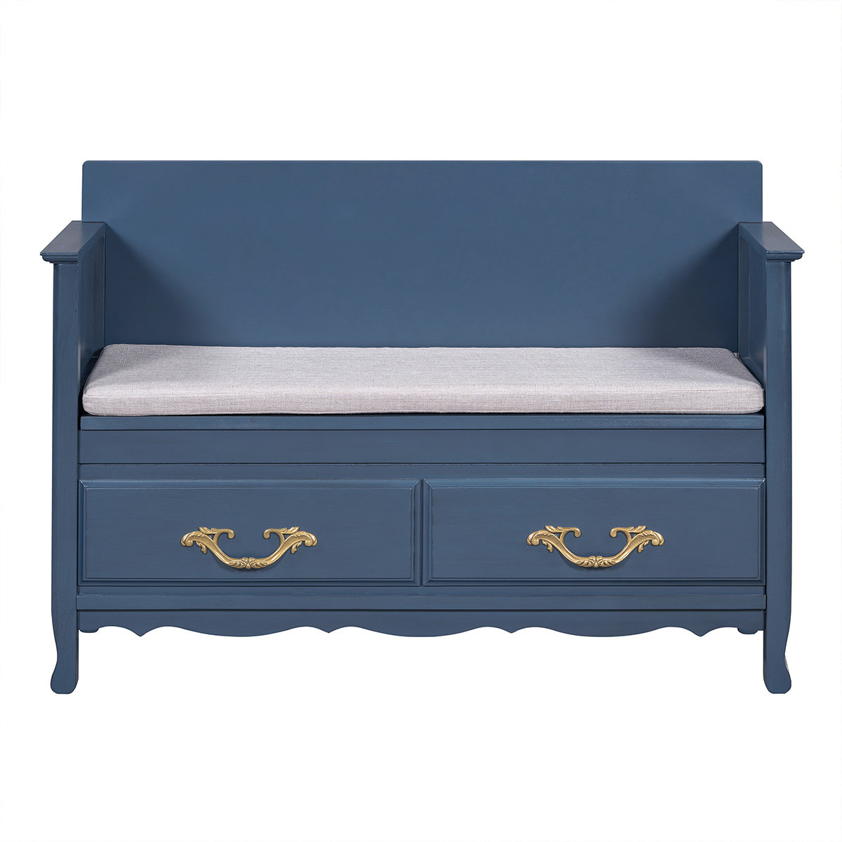 Darby Home Co Navy Blue Manufactured wood + Polyester Bench | Wayfair