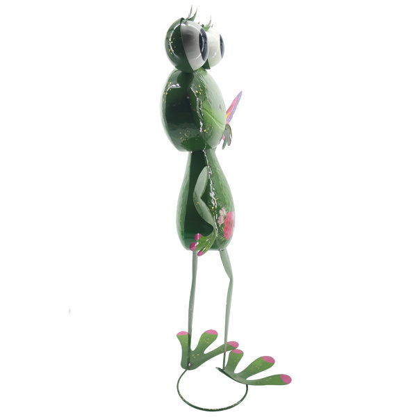Ophelia & Co. Shontelle Tall Frog Animals Metal Garden Statue | Wayfair