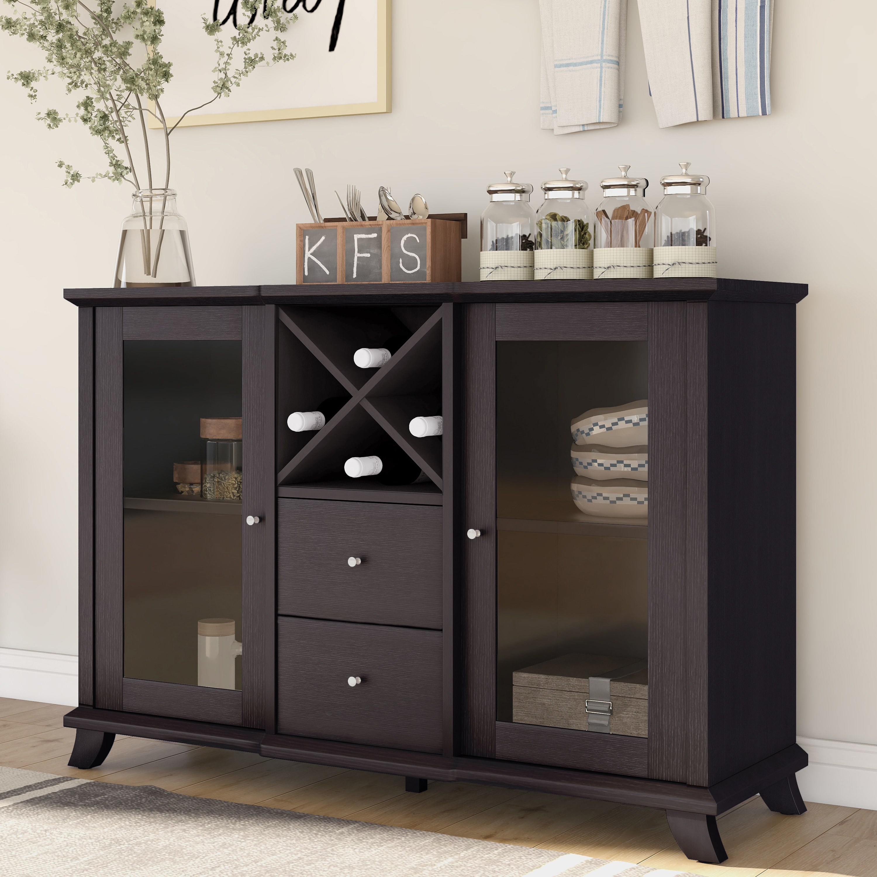 Winston Porter 47.25" Wide 2 Drawer Dining Server & Reviews - Wayfair ...