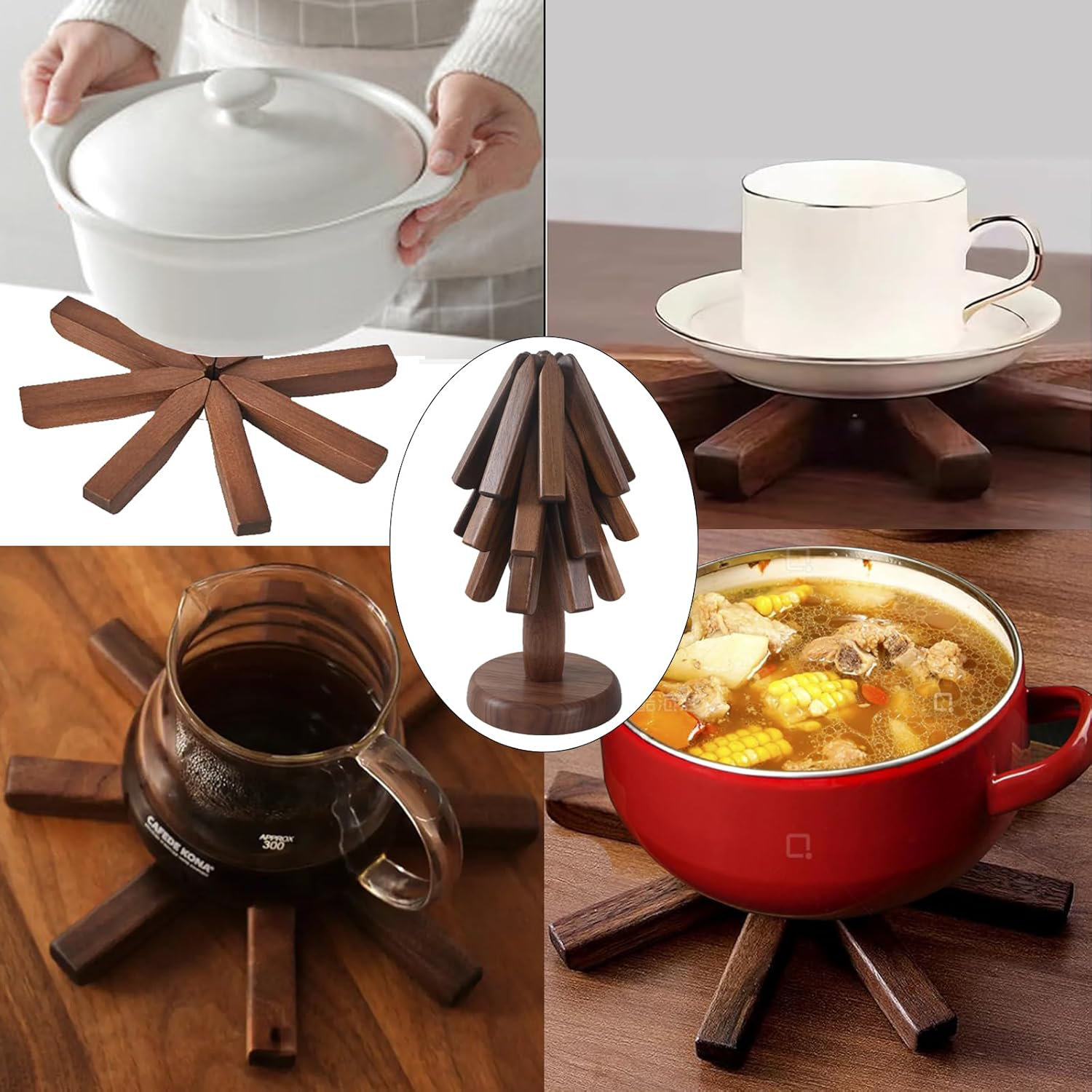 Corrigan Studio® Black Walnut Thermal Insulation Pad For Hot Dishes ...