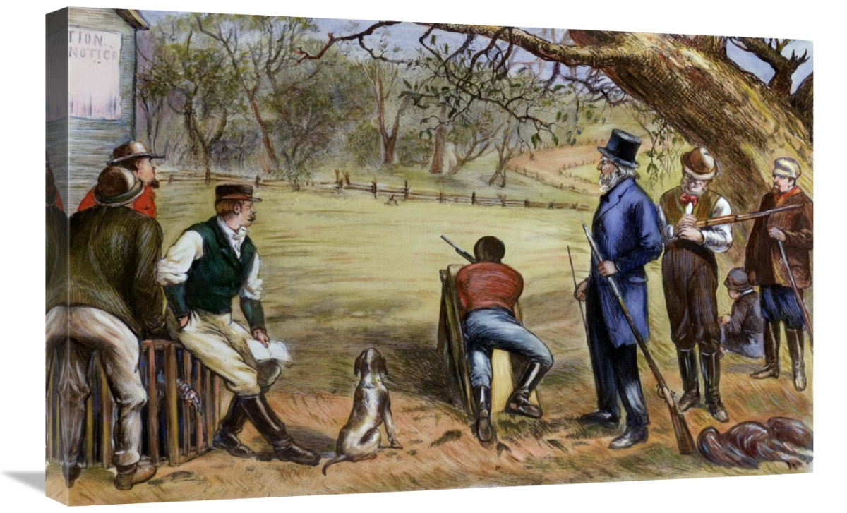 East Urban Home 'Thanksgiving Turkey Shoot' Print on Canvas | Wayfair