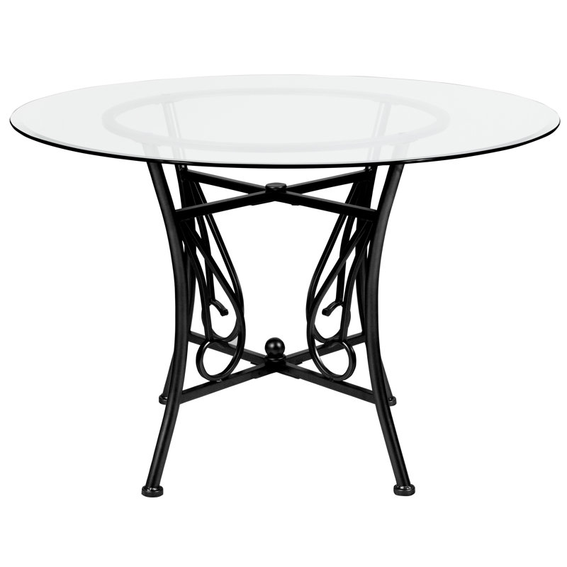 Fleur De Lis Living Corkey North 42'' Round Glass Dining Table with ...